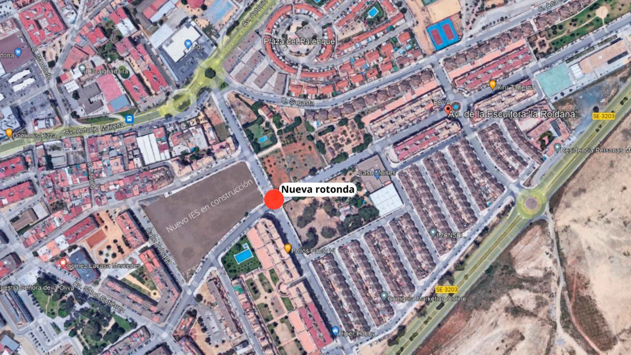Una nueva rotonda ordenará el tráfico junto al nuevo IES de Nueva Alcalá